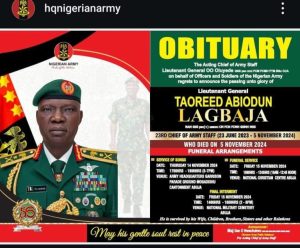 Nigerian Army Mourns Lt. Gen. Lagbaja as Burial Plans Unfold for ...
